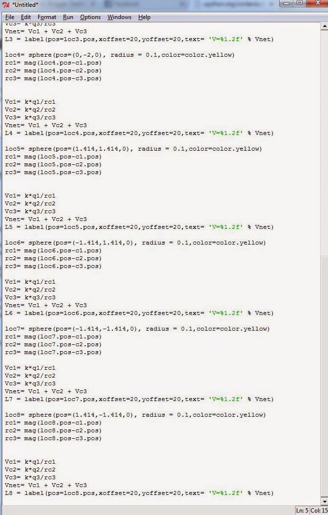 Physics 4B yhuang: VPython: Electric Potential