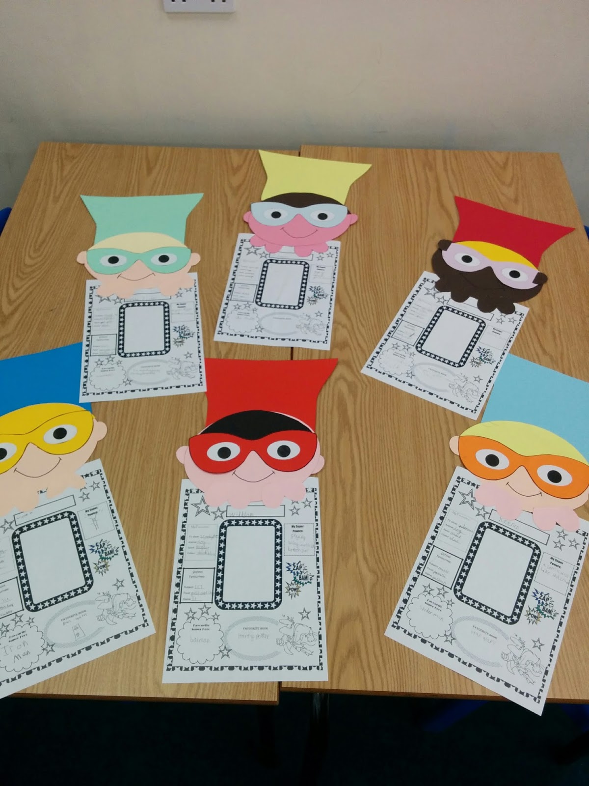 Bricks & Wood- School Art Activities: Super Hero 'About Me' Craftivity