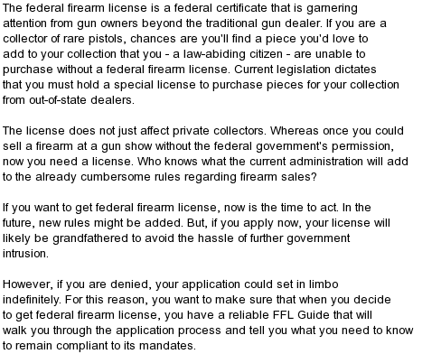 How to Get Federal Firearms License Guide: Federal Firearm License ...