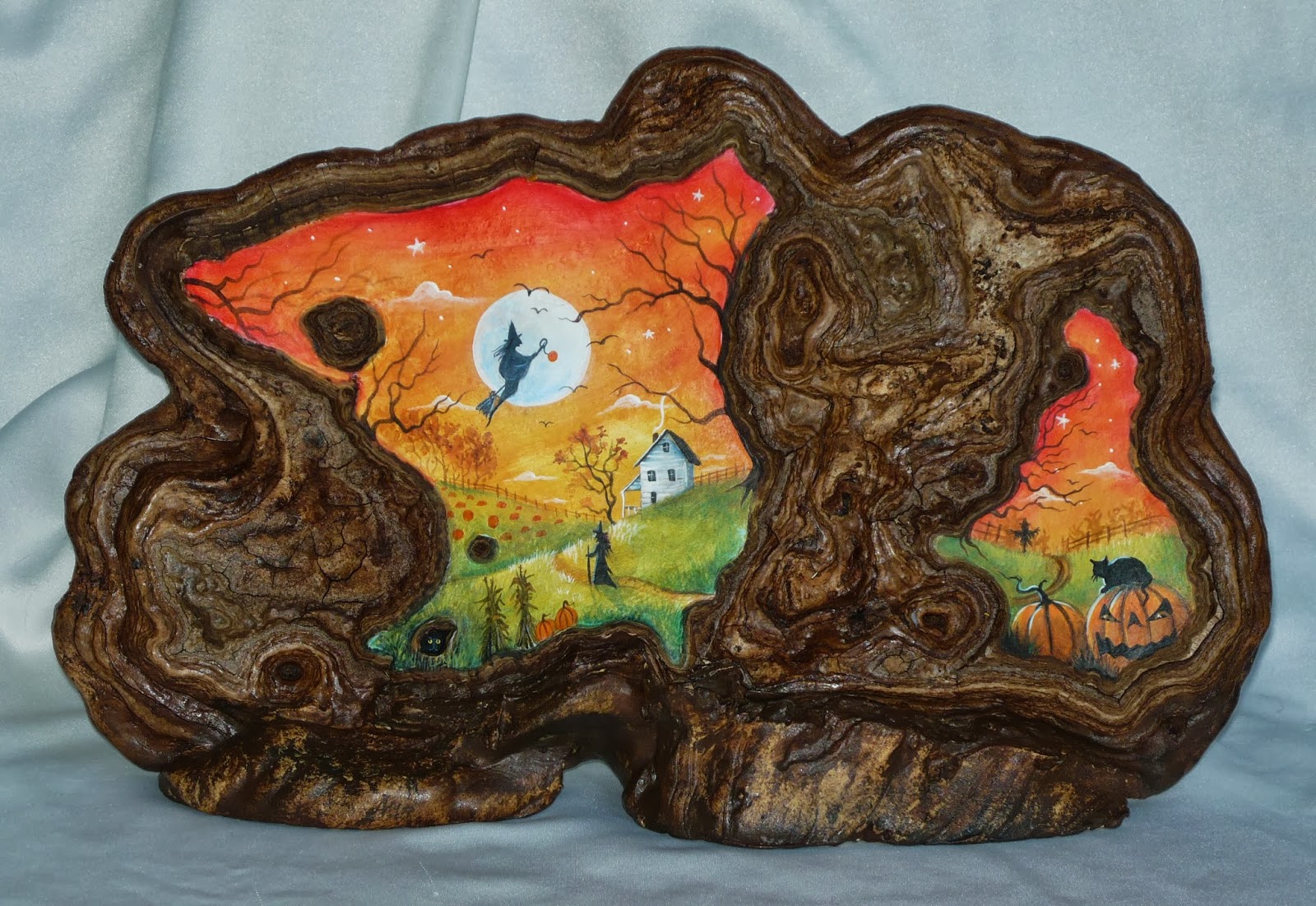 MAGIC BRUSH STUDIO: OOAK HALLOWEEN ORIGINAL TREE FUNGUS ART~