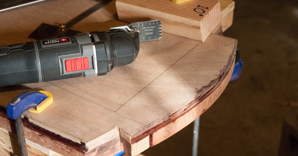Michael's Boatbuilding Blog: Cutting beveled notches in the transom