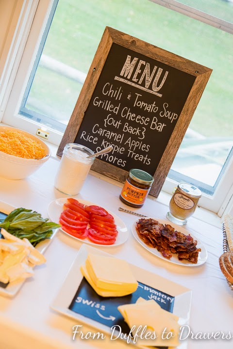 from duffles to drawers : DIY Chili & Grilled Cheese Party