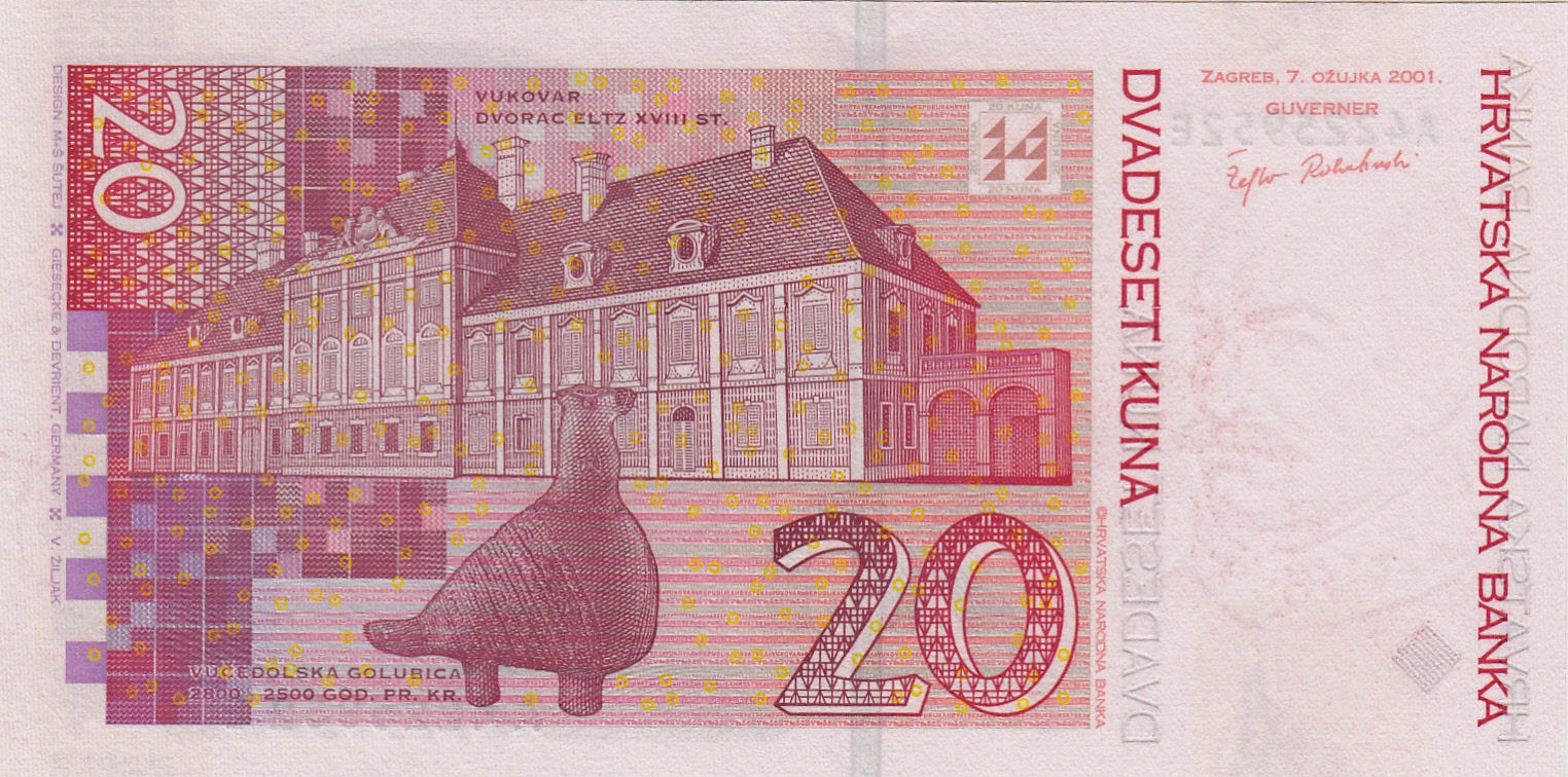 Croatia 20 Kuna banknote 2001 Josip Jelačić|World Banknotes & Coins ...