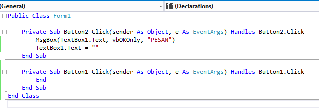 BELAJAR VISUAL BASIC: MEMBUAT TEXTBOX, LABEL DAN MSGBOX PADA VISUAL BASIC