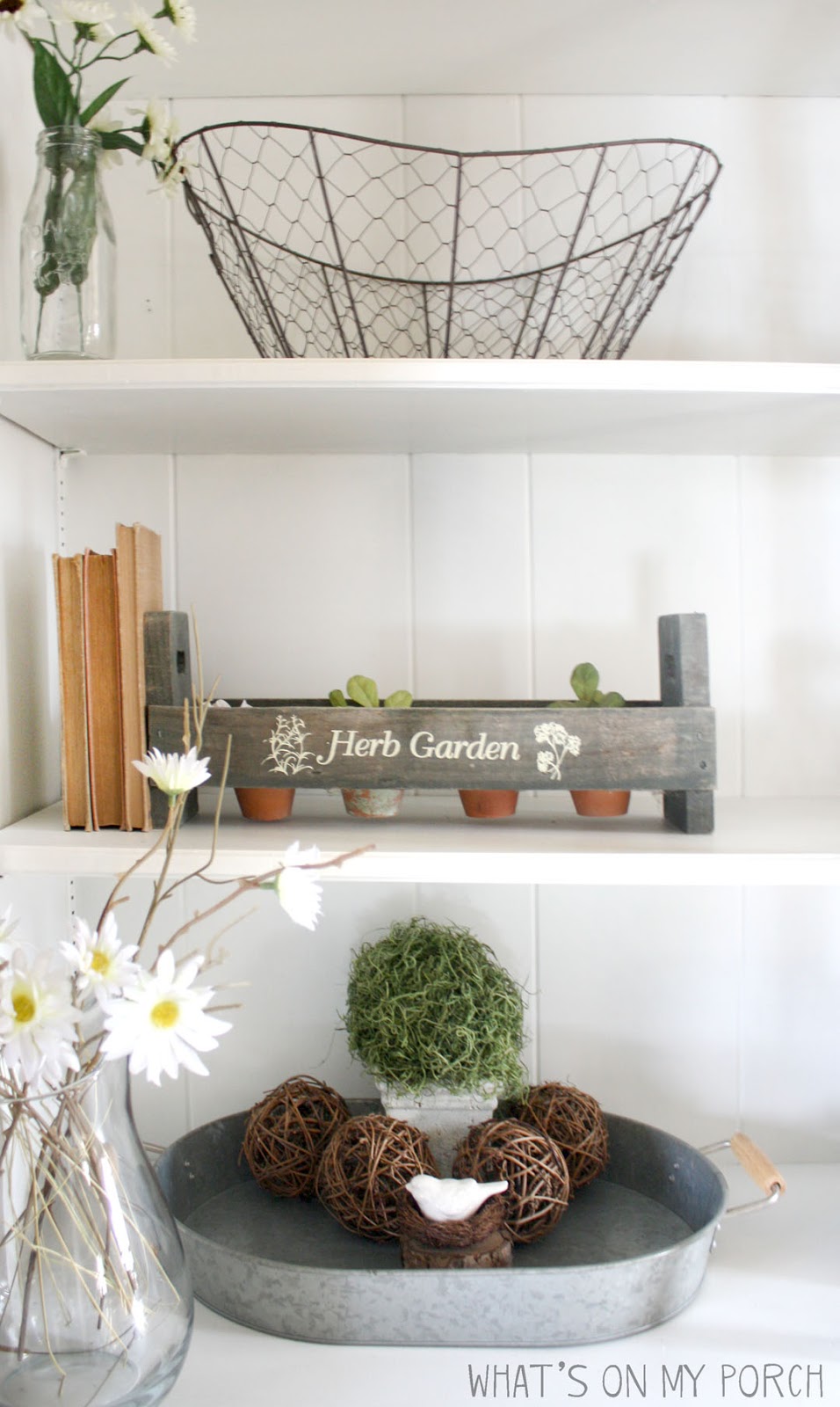My Porch Prints: How To Decorate A Bookshelf For Spring