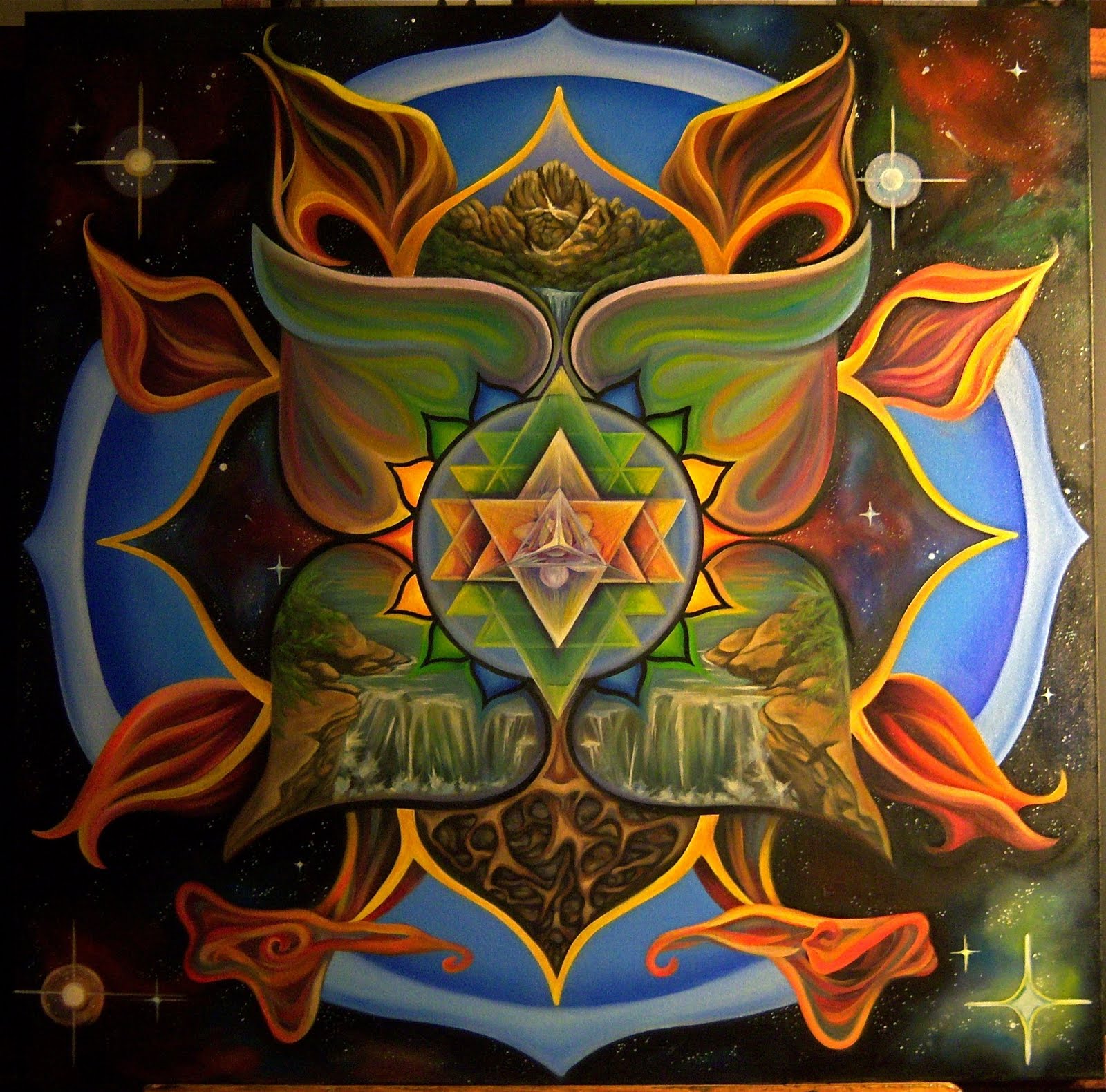 Tangle and Spiral - A Daily Pattern: Mandala Monday - Elemental Mandala