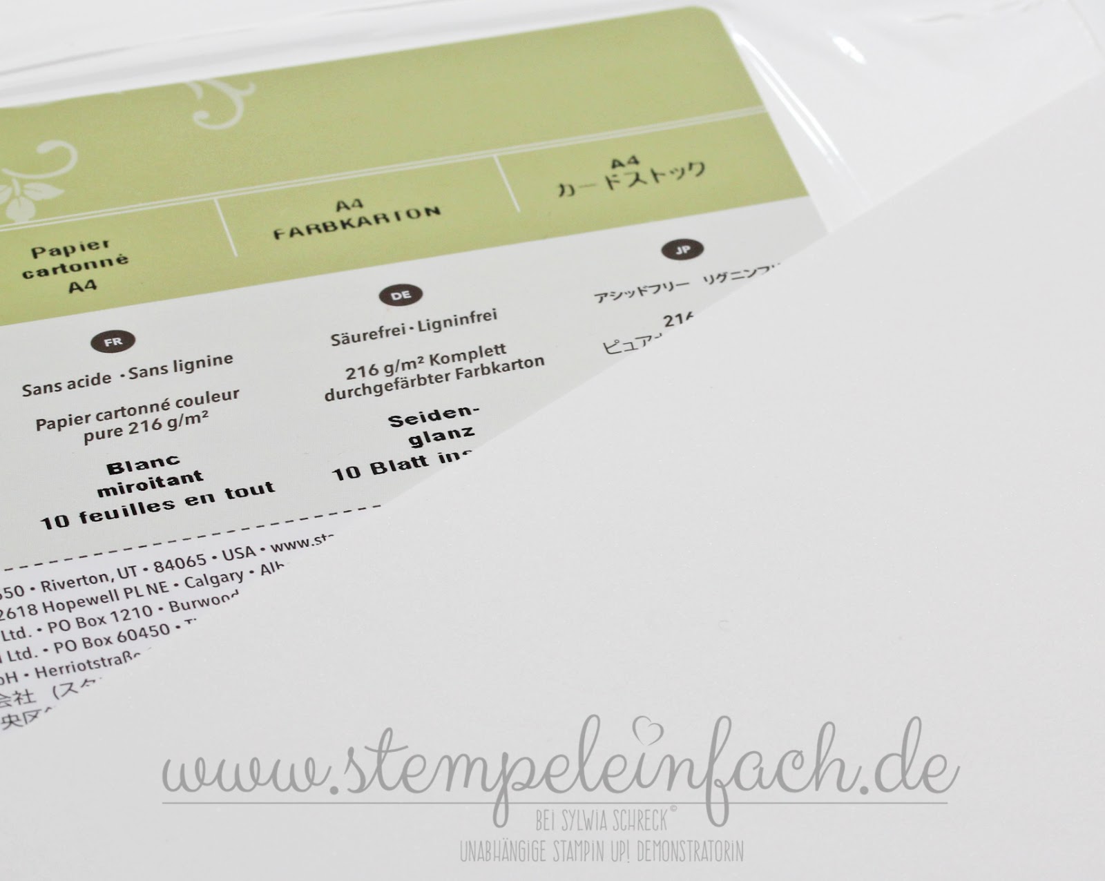 Stempel-ABC: Stampin´ Up! Papier - Format Grammatur & Co.! - Stempel ...