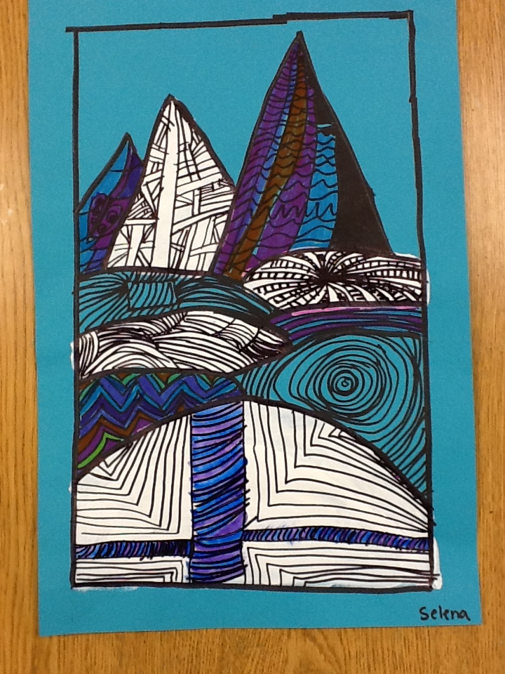 WHAT'S HAPPENING IN THE ART ROOM??: 3rd Grade Zentangle Landscapes