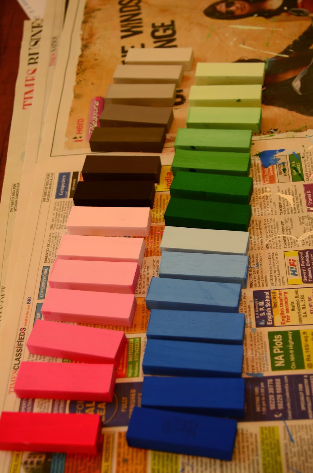 Practical Mom: DIY Montessori Color Tablets, with Jenga Blocks
