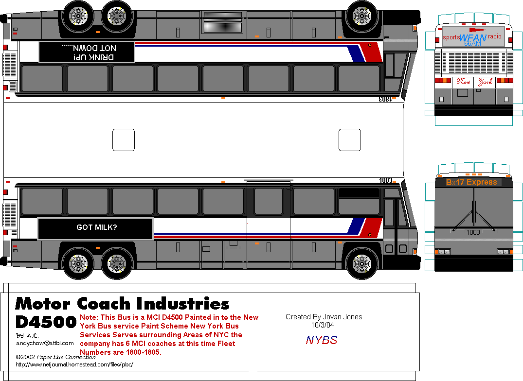 SP. Papel Modelismo: Paper Bus Motor Coach Industries D4500