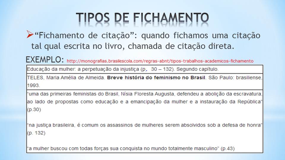 Manual de Trabalhos Acadêmicos: FICHAMENTO