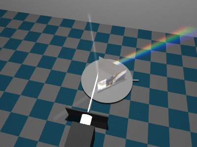 PStricks : applications: Dispersion par un prisme : simulation avec POVRAY