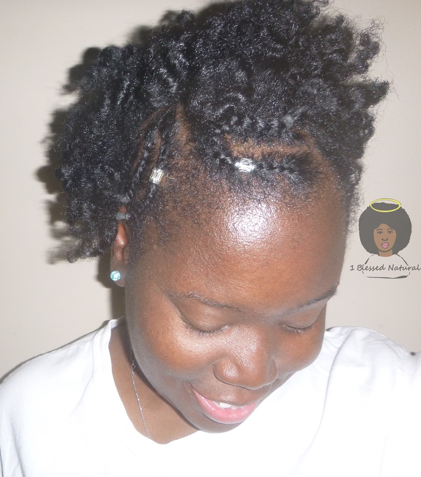 Freestyle Cornrows with Silver Cuffs and a Twist-Out