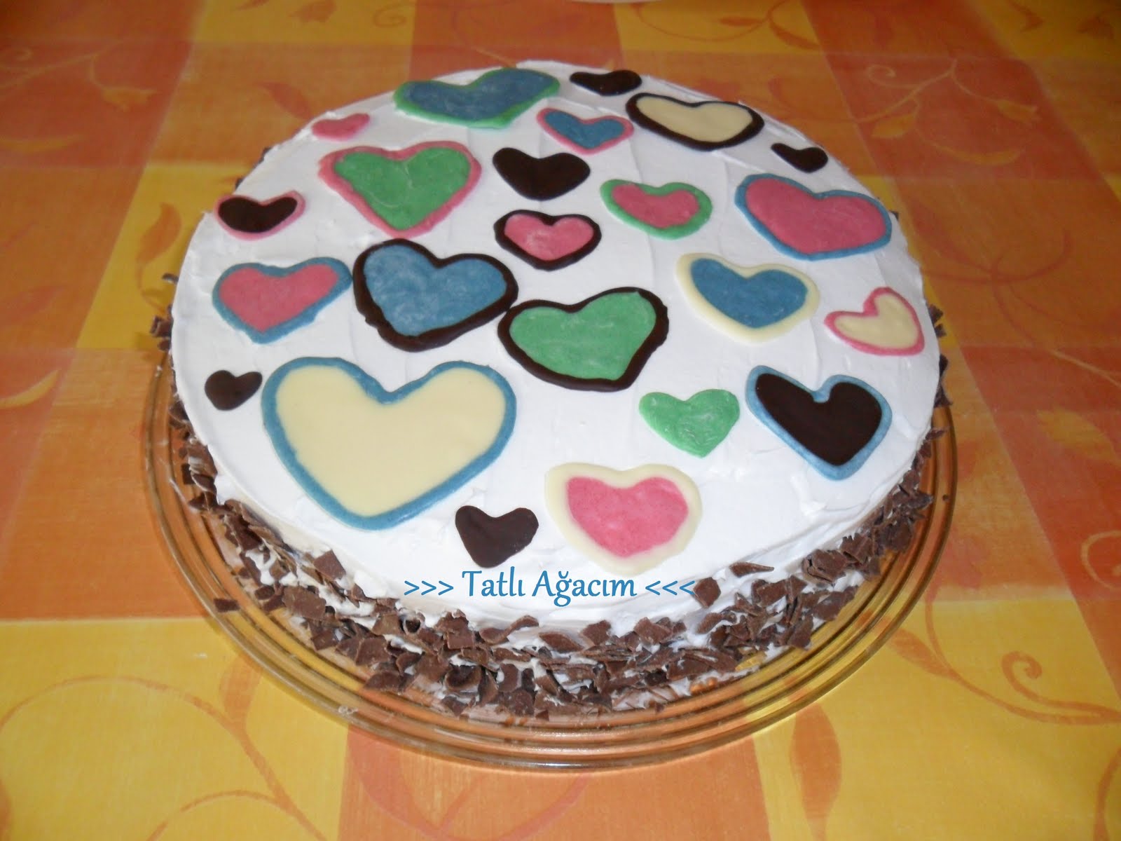 Tatli Agacim: Kalpli pasta - Taart met hartjes