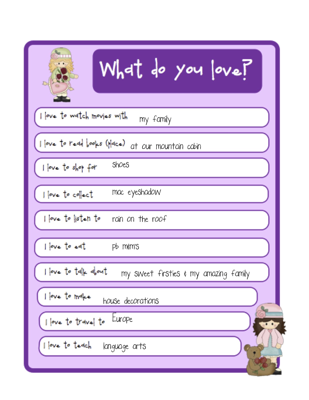 Teach Love Laugh: What I Love - A heart-filled Link up