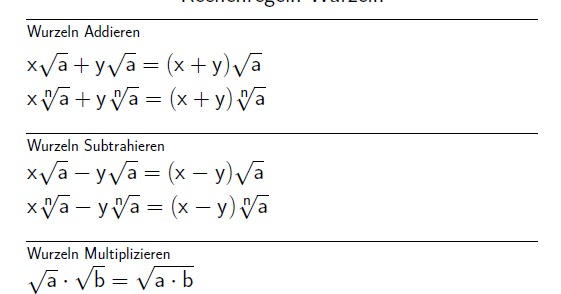 Mathe ist einfach: Rechenregeln Wurzeln
