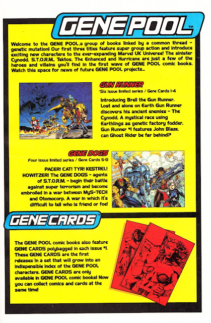 STARLOGGED - GEEK MEDIA AGAIN: 1993: GENE POOL EDITORIAL (Marvel UK)