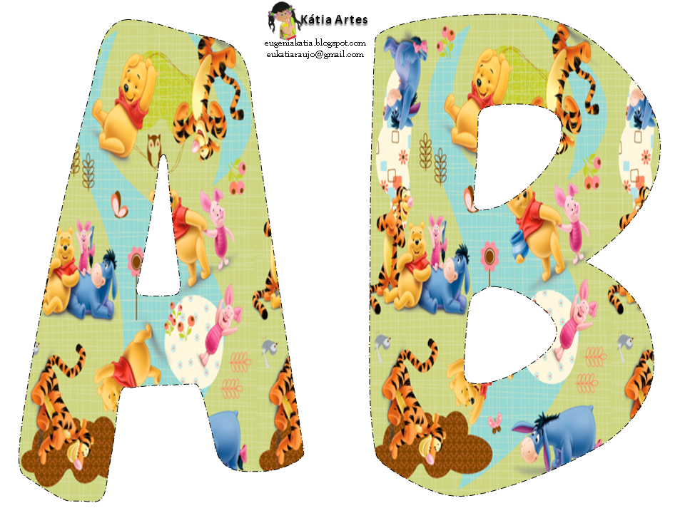 Alfabeto de Winnie the Pooh y sus amigos jugando. - Oh my Alfabetos!