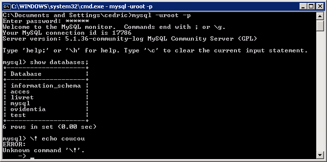Blog Technique De Cédric Beaudier Astuce Exécuter Une Commande Du Shell Depuis Mysql