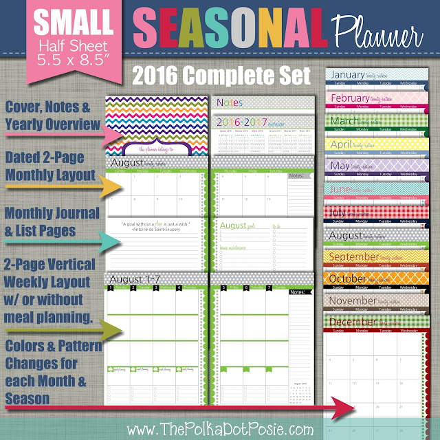 The Polka Dot Posie: How to Print & Assemble our Small Planner Pages