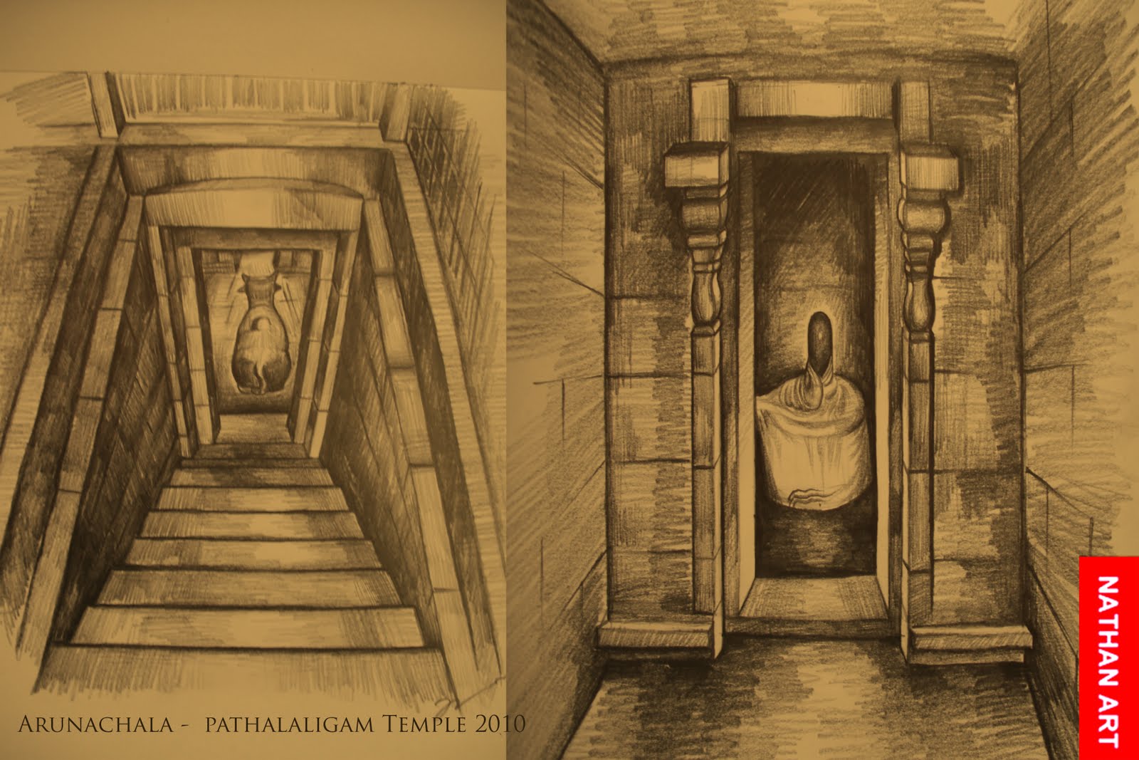 Pathala Lingam at Arunachaleswarar Temple by karthigainathan