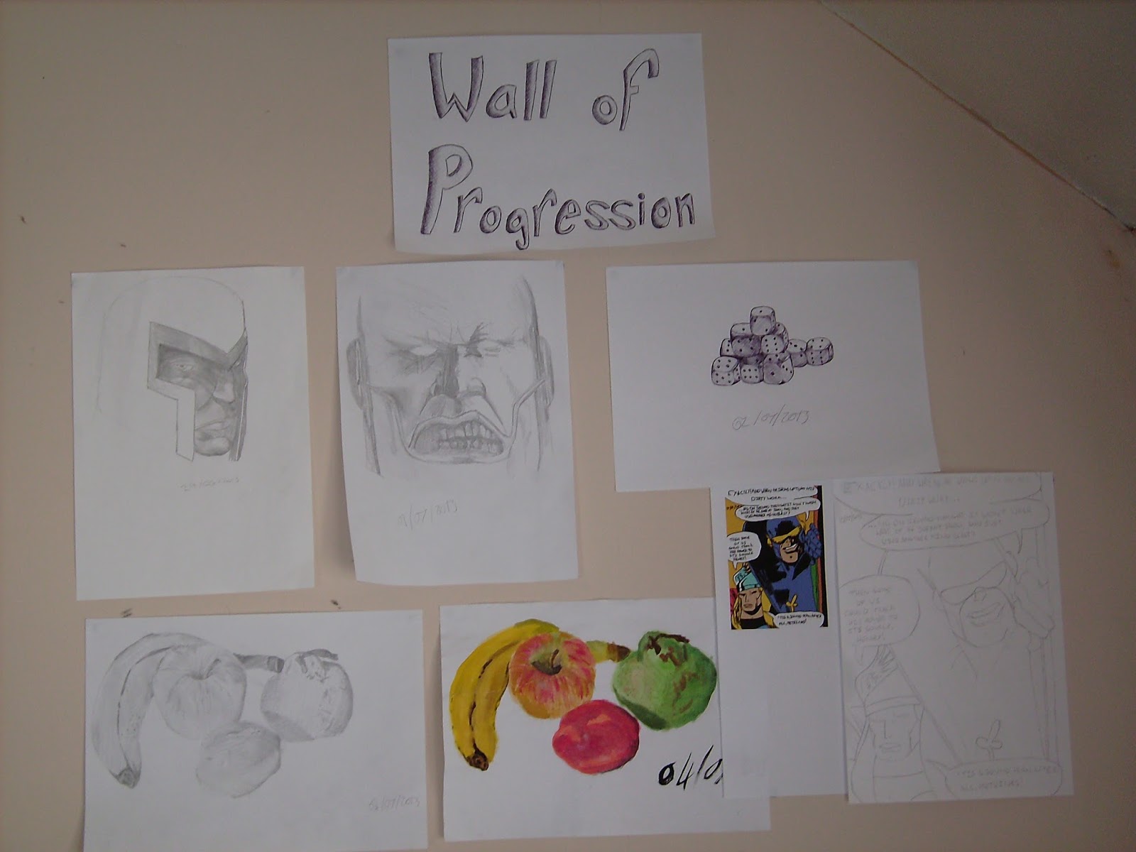 Chris' Painting/Drawing Blog: Wall of Progression Update 14/07/2013