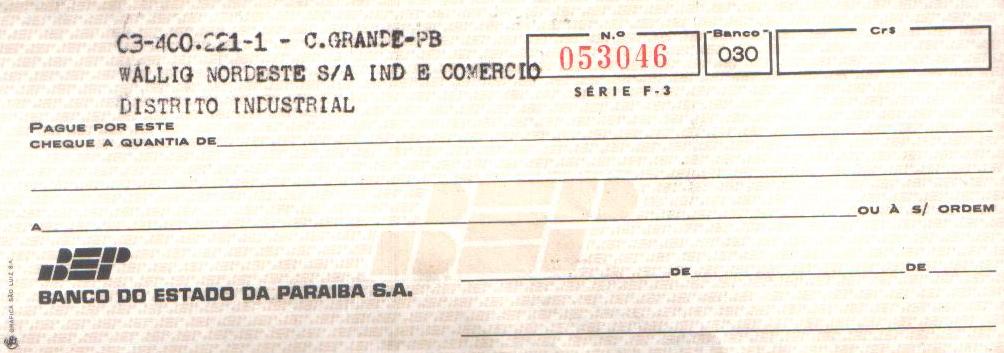 Retalhos Históricos de Campina Grande: Cheques de Antigas Instituições ...
