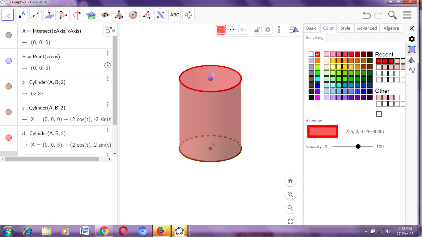 CARA MEMBUAT SILINDER DENGAN GEOGEBRA
