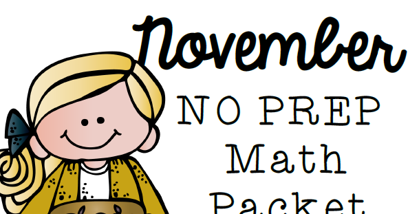 Kelly McCown: November NO PREP Math Packets (Grades 3 to 5)