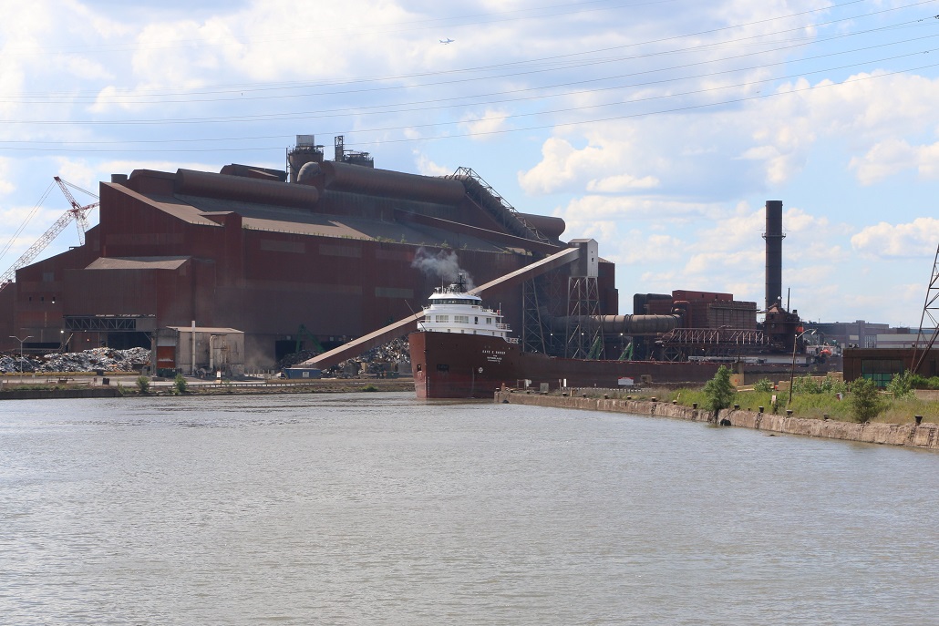 Michigan Exposures: The Kaye E. Barker Leaving the Rouge River