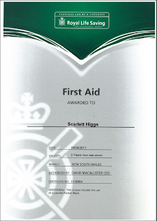 Scarlett Entertainment HSC 2012: First Aid Certificates