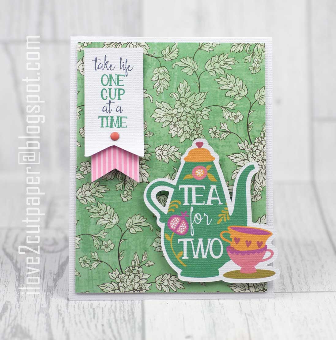i love 2 cut paper: Tea for Two card