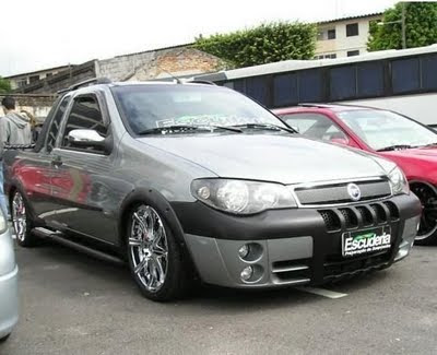 Carros Tunados: Fiat Strada Tunada Rebaixada Com SOM.