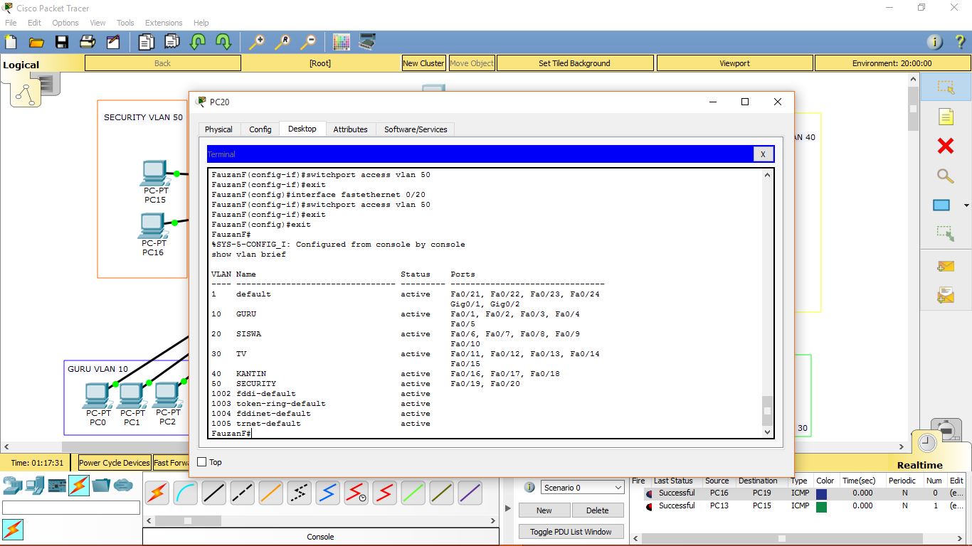 Mengkonfigurasi 5 VLAN Switch di Cisco Packet Tracer