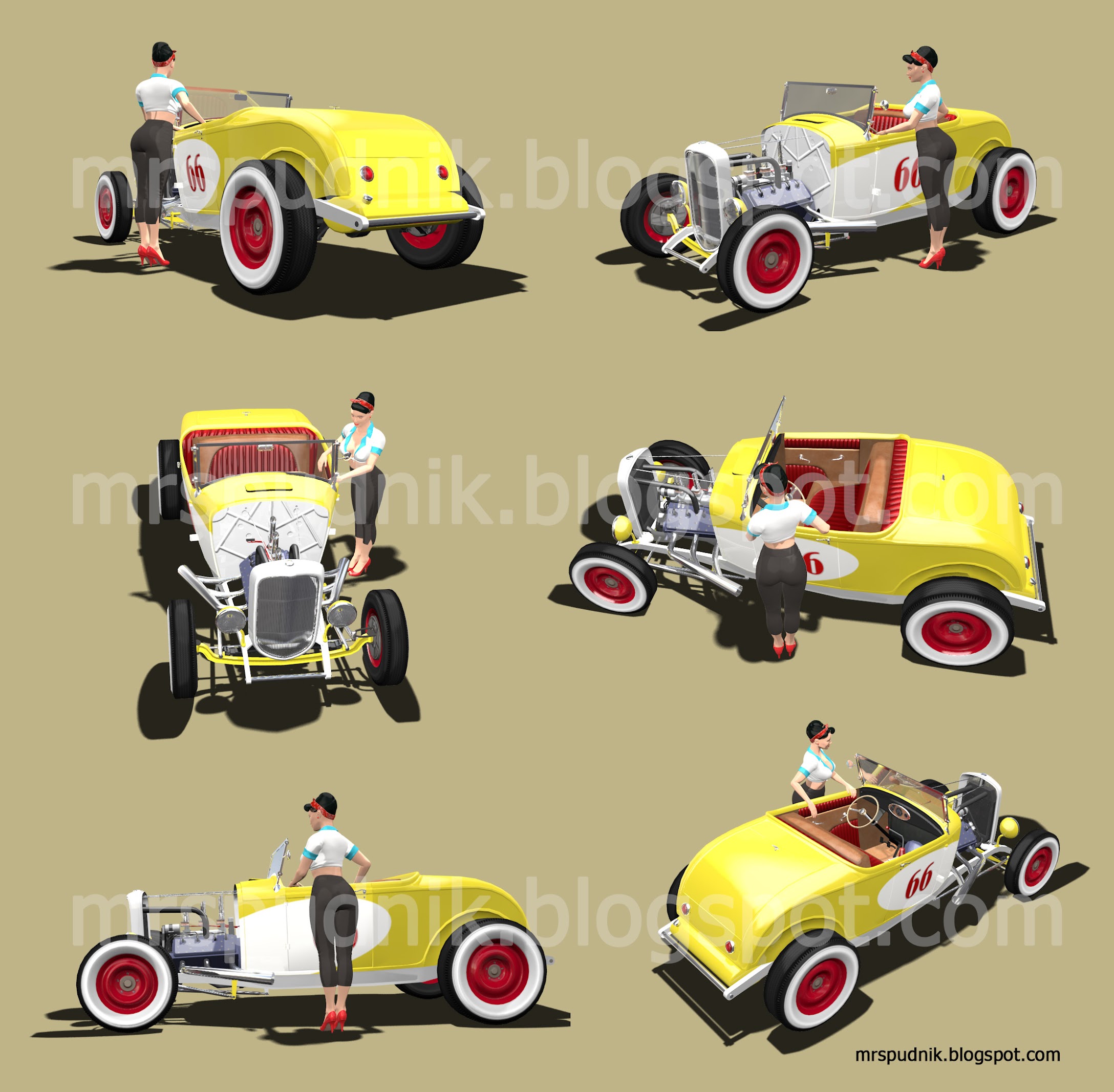 Spudnik's Art: Racing Roadster Blender Toon Shader