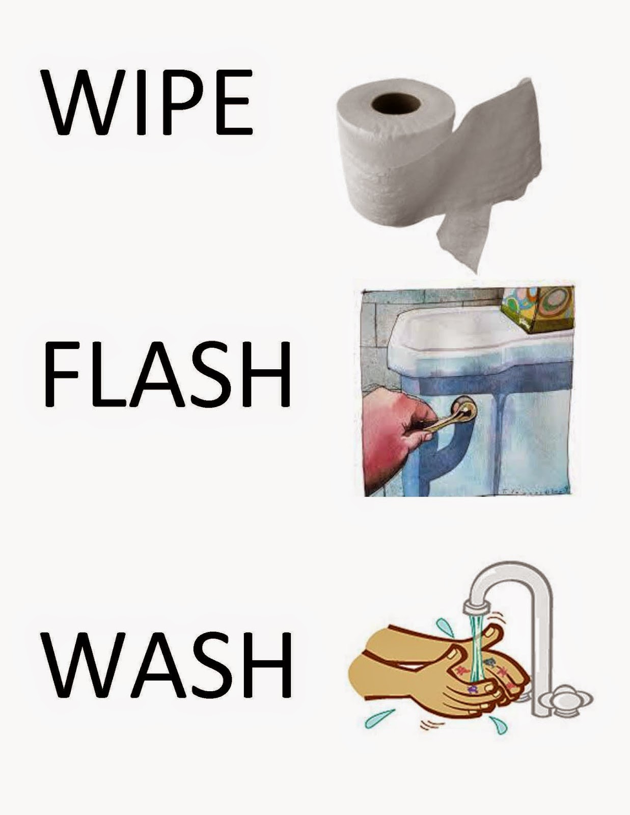 Teaching My Child At Home: Wipe Flash Wash Sign