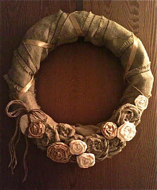 The Domestic Fairy Tale Princess: A Burlap Rosette Wreath Tutorial