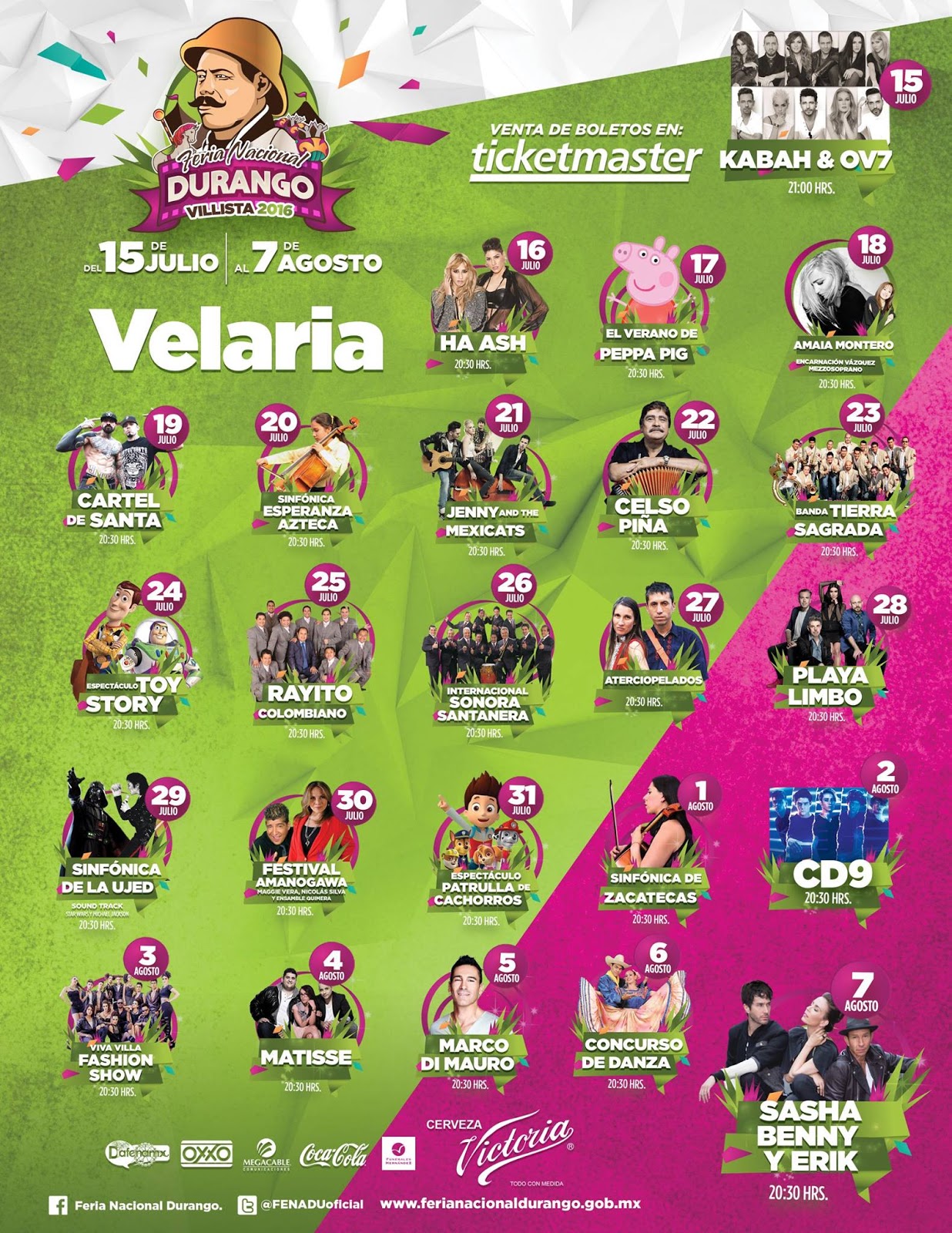 Feria Nacional Durango 2016 Programa Velaria - Ferias de México