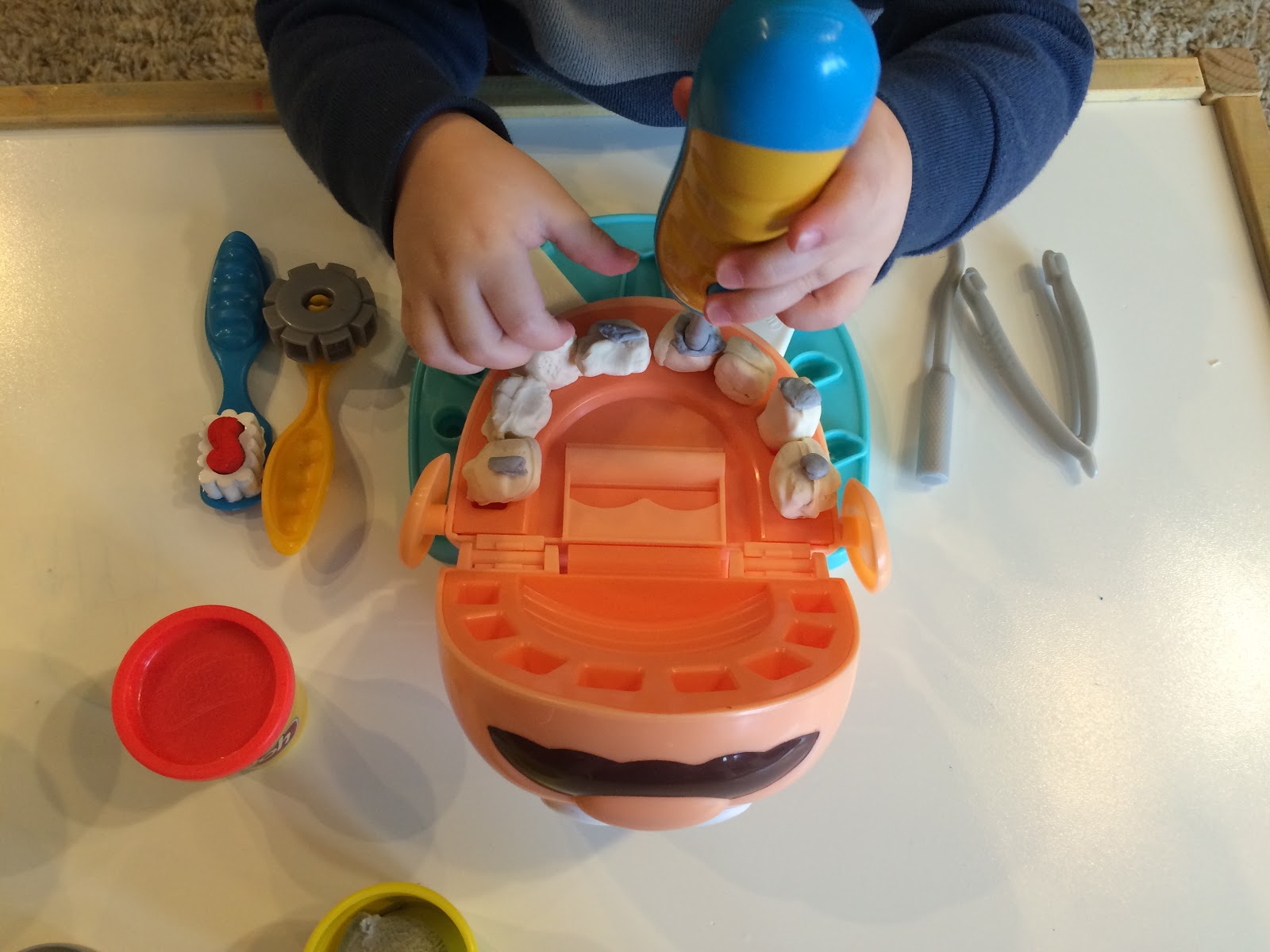 Letter T: Toothbrush Painting, Tooth Sensory Bin, Tooth Play Dough Set