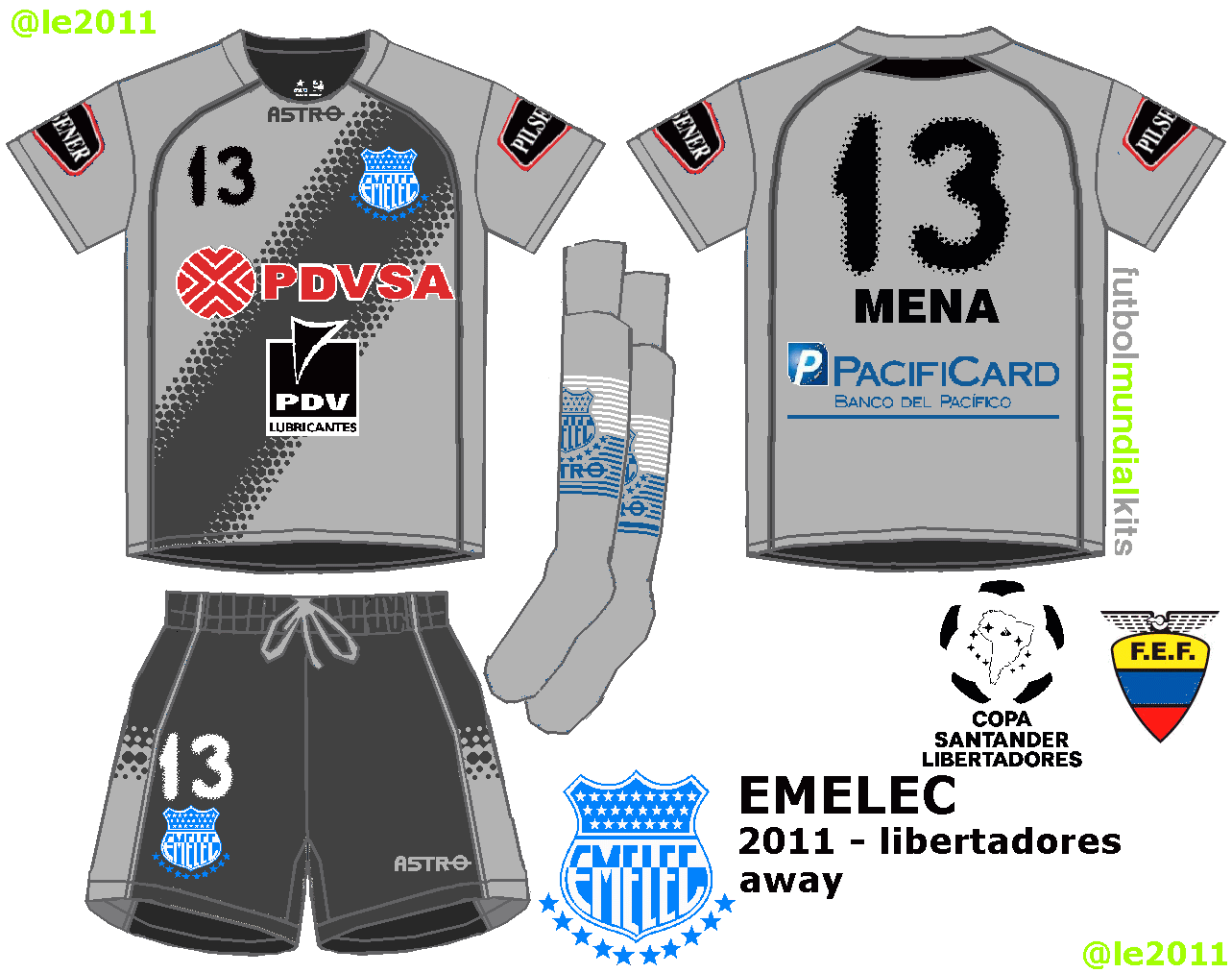 Fútbol Mundial Kits - Uruguay: Emelec - 2011 (libertadores)