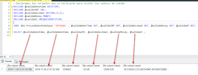 CLAUSULA OUTPUT EN STORED PROCEDURES ~ SQL SERVER