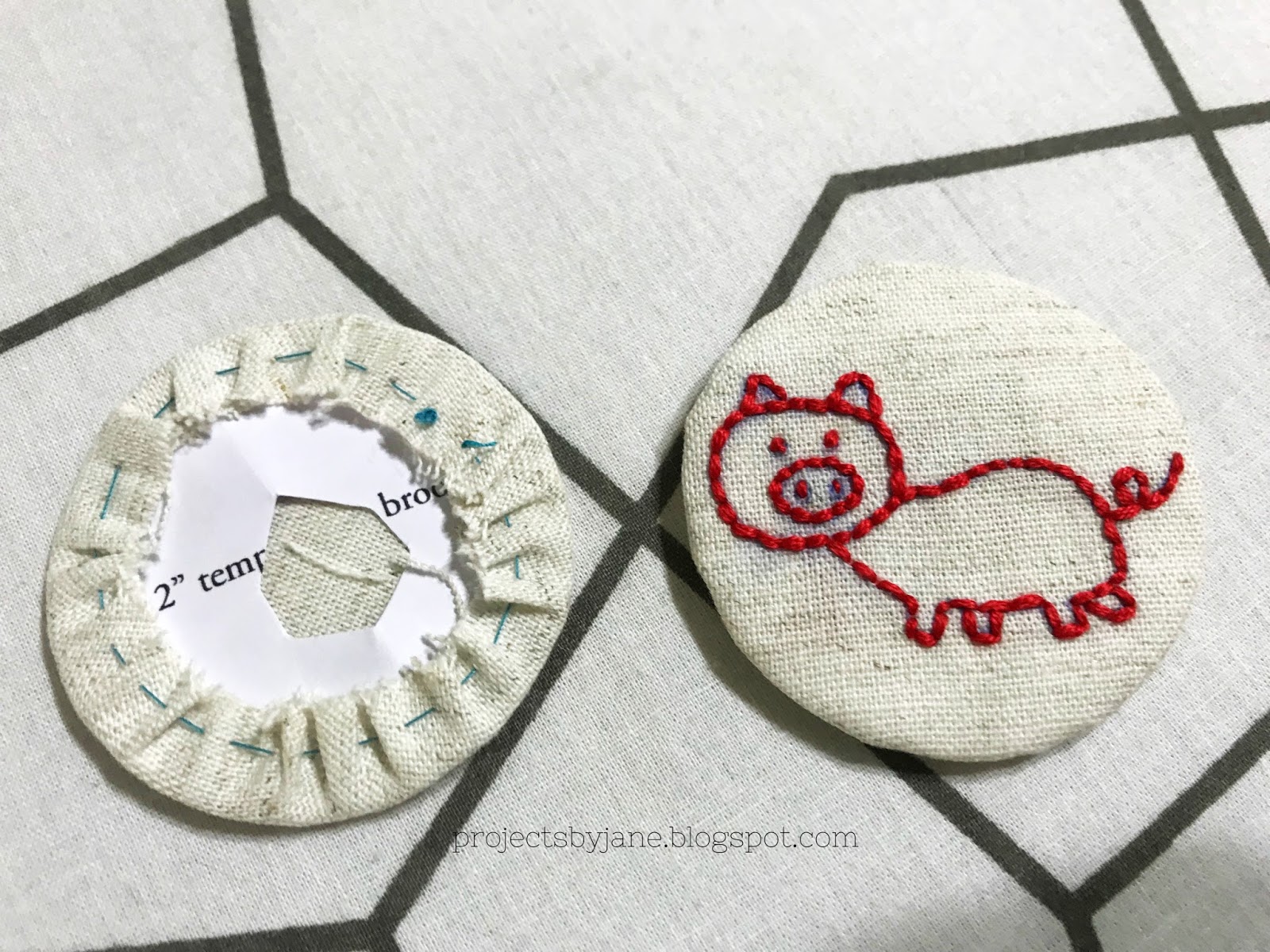 How to sew an embroidered fabric brooch | Projects by Jane