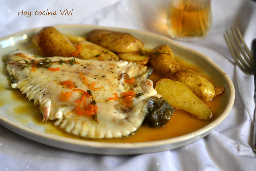 Hoy cocina Vivi: Rodaballo con salsa de naranja caramelizada y patatas ...