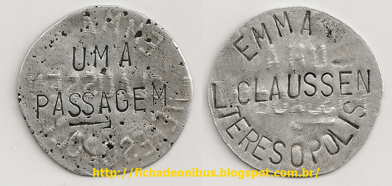 fichas de onibus: Emma L. Claussen - Teresopolis