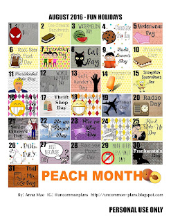 Uncommon Plans: FREE Printable: Fun August Holidays