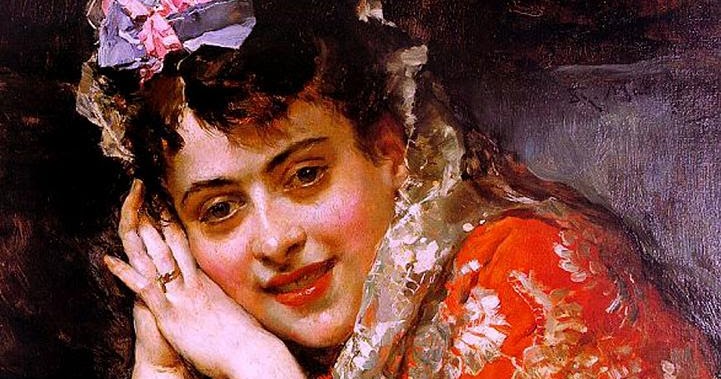 PINTURAS DIVERSAS: ALINE MASSON. CON MANTILLA BLANCA RAIMUNDO DE MADRAZO
