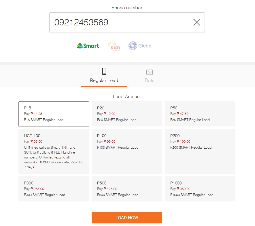 Load Prepaid Phone Online Using Lazada Mobile Charge