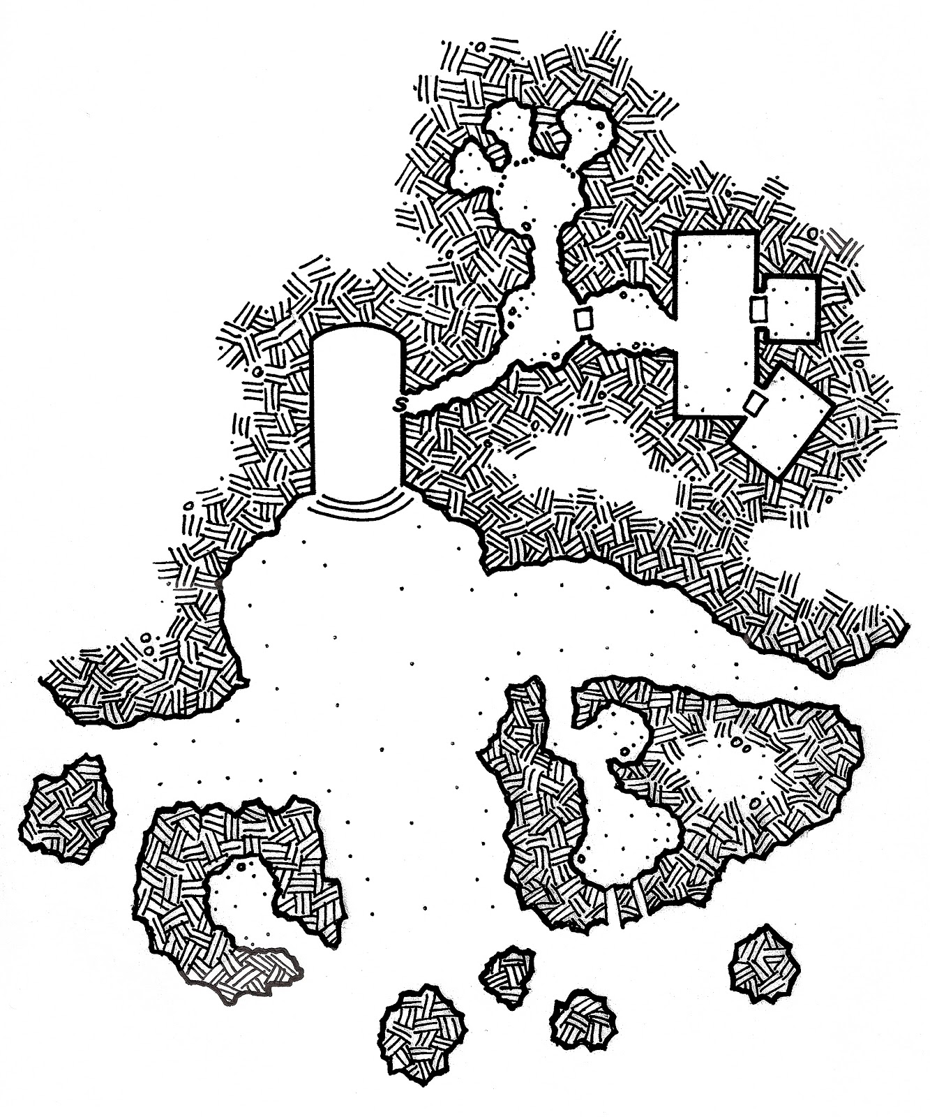 Carto Cacography: Hand-Drawn Dungeon Map: The Columns