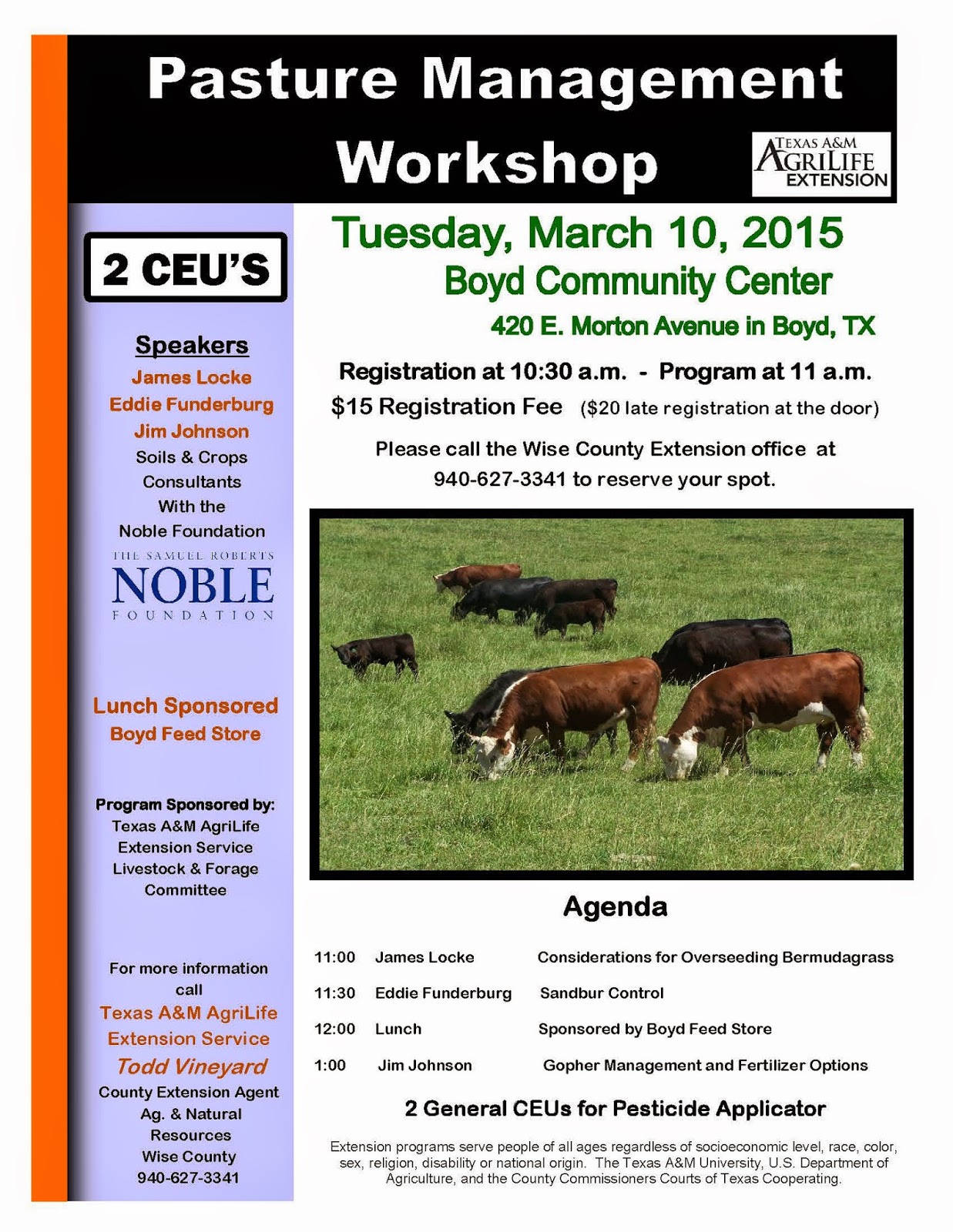 Texas A&M Agrilife Extension - Wise County: Annual Pasture Management