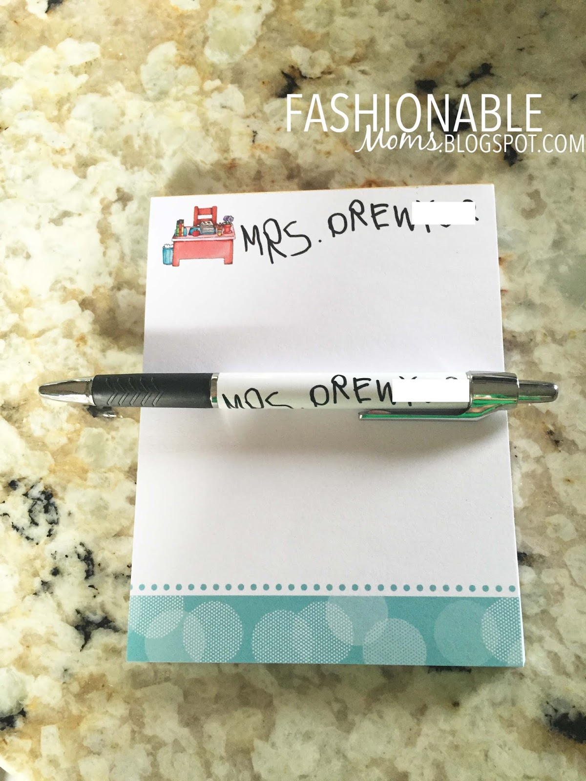 My Fashionable Designs: Teacher Appreciation Gift Idea: Notepad With ...